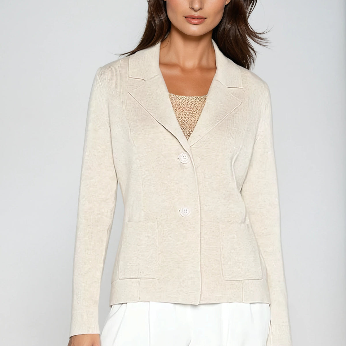 Fitted Notch Collar Cardigan – Island Cashmere Online